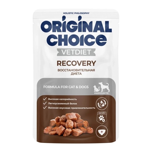 Паучи Original Choice VetDiet Recovery, для кошек и собак, легкоусвояемые, в период восстановления, 85 г, 12 штук
