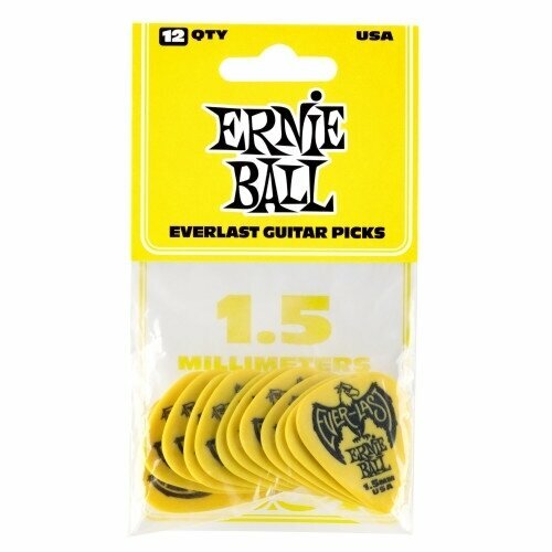 Набор медиаторов 1.5 mm ERNIE BALL 9195 Everlast 12 шт./уп.