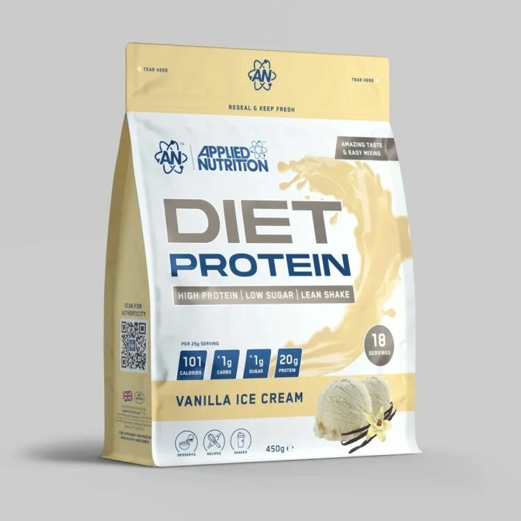Сывороточный протеин Applied Nutrition Diet Whey 450 гр. Белковый коктейль для похудения (Ванильное мороженое)