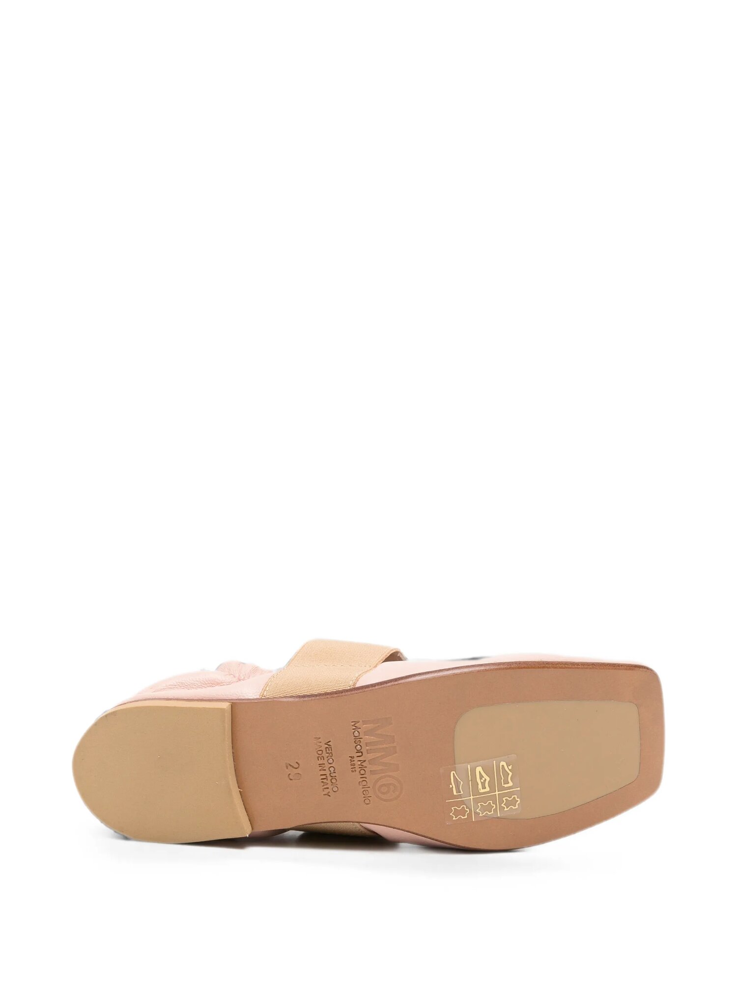 Балетки MM6 Logo-print square-toe ballet flats, размер 24, , розовый — фото 1