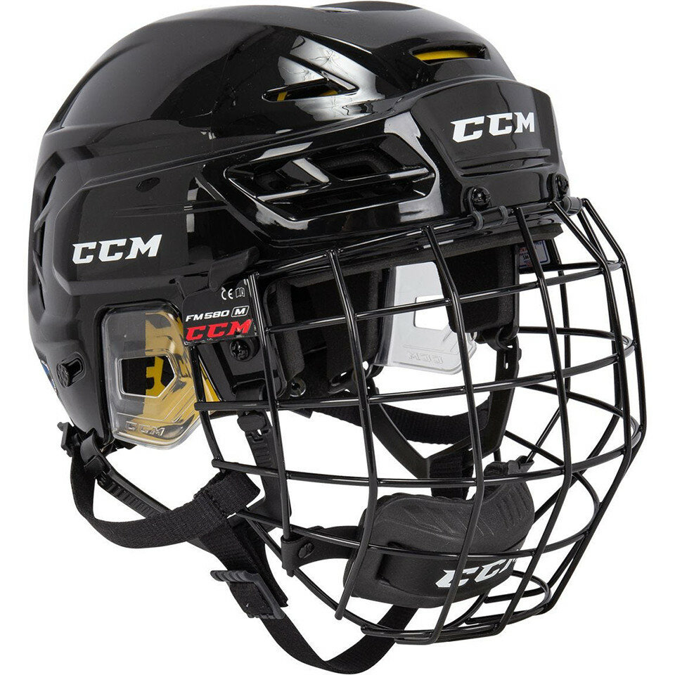 Шлем хоккейный полевого игрока с маской CCM Tacks 210 Combo SR black (L (58.5-63 см))