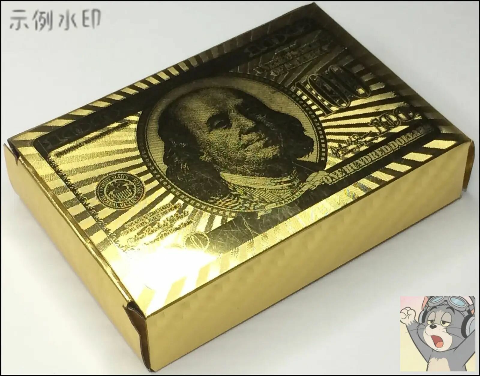 Карты игральные пластиковые "100 долларов Золотые", 54 штуки, для покера, высокое качество, тактильно приятные3434
