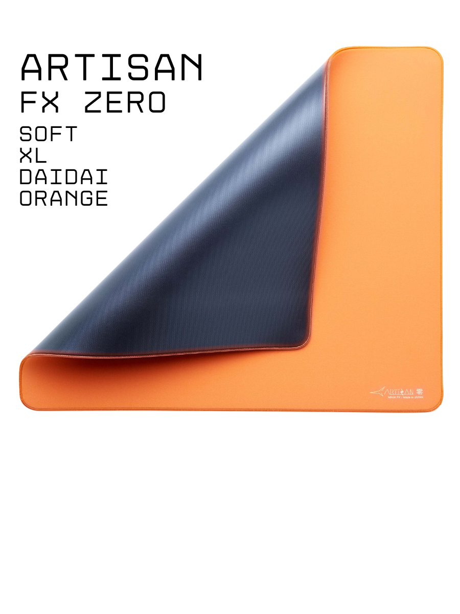 ARTISAN FX ZERO, SOFT, DAIDAI ORANGE, размер: XL 490x420x4 мм, контрольный коврик для мыши, оригинал Япония