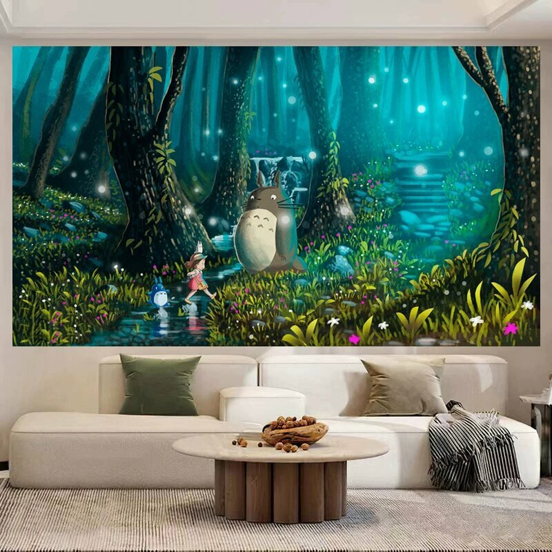 Тапета с Котбусом из Studio Ghibli, большая, 155x85 см, для спальни, общежития, гостиной, легкая установка