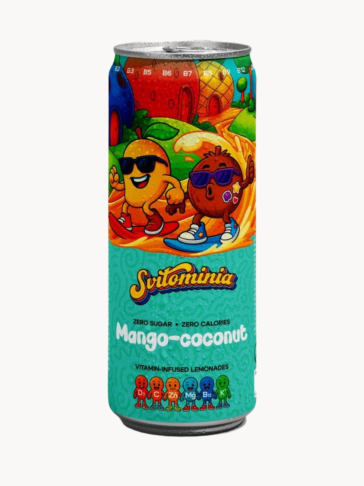 Лимонад без сахара с витаминами Svitominia Манго Кокос, 330 мл. 12 шт.