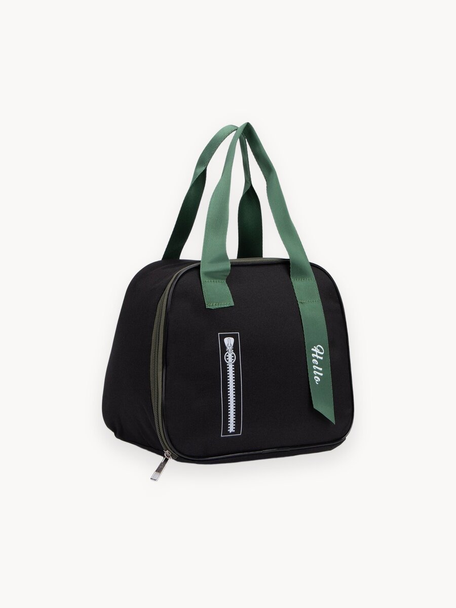 Термосумка Сима-ленд, на молнии, 7л, черная, с боковыми ручками