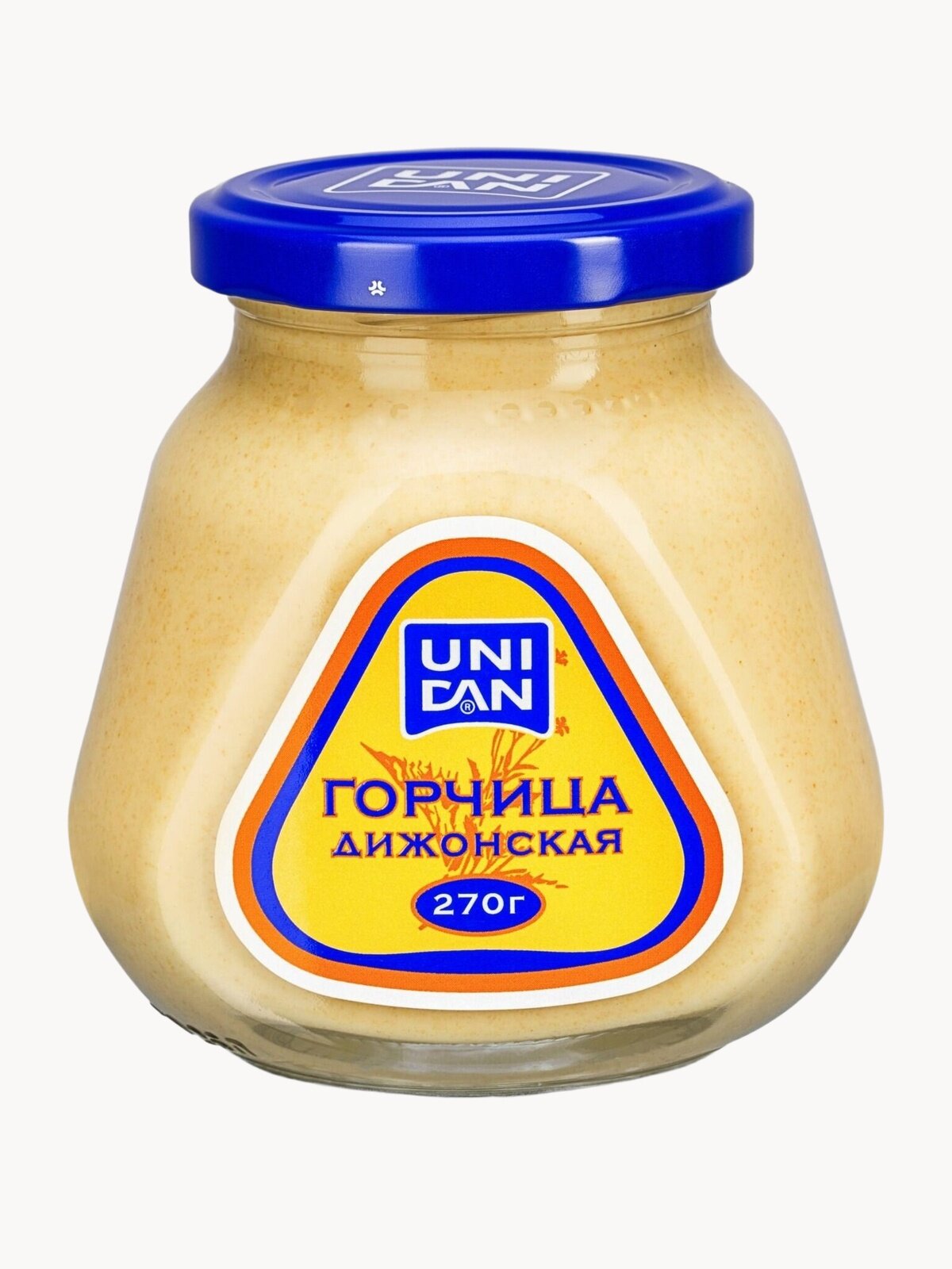 Горчица Uni Dan, дижонская, острая, в стеклянной банке, 270 грамм