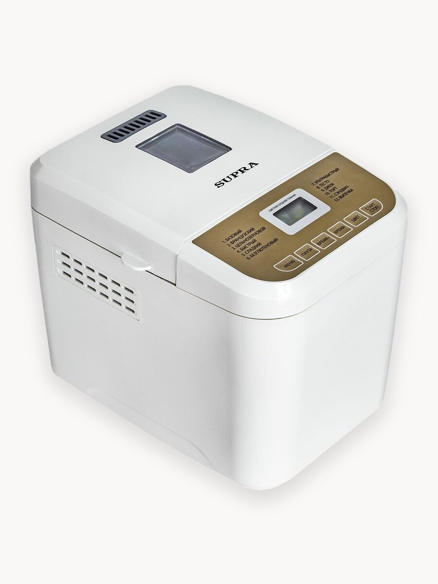 Хлебопечка SUPRA BMS-210, 550 Вт, антипригарное покрытие, белый