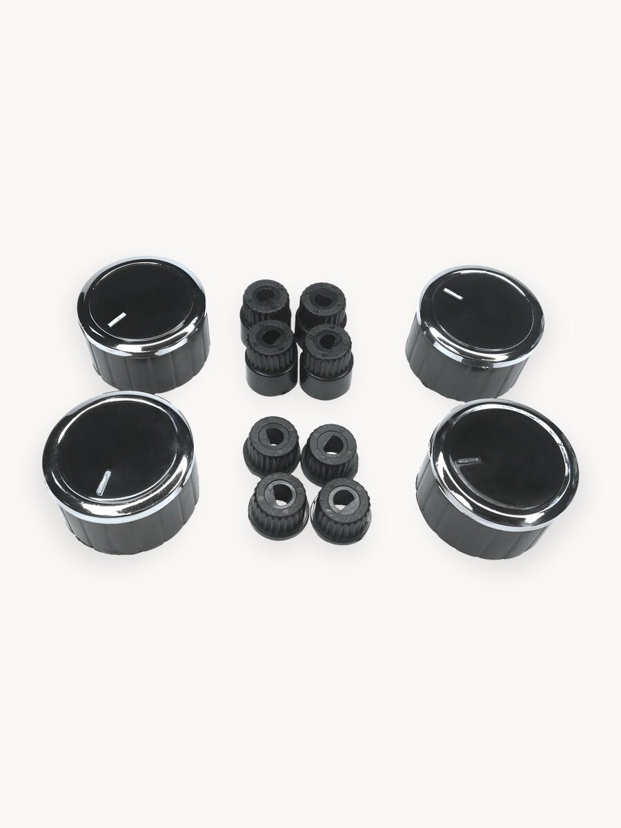 Комплект универсальных ручек управления для газовых плит, духовых шкафов, 4шт. Черные