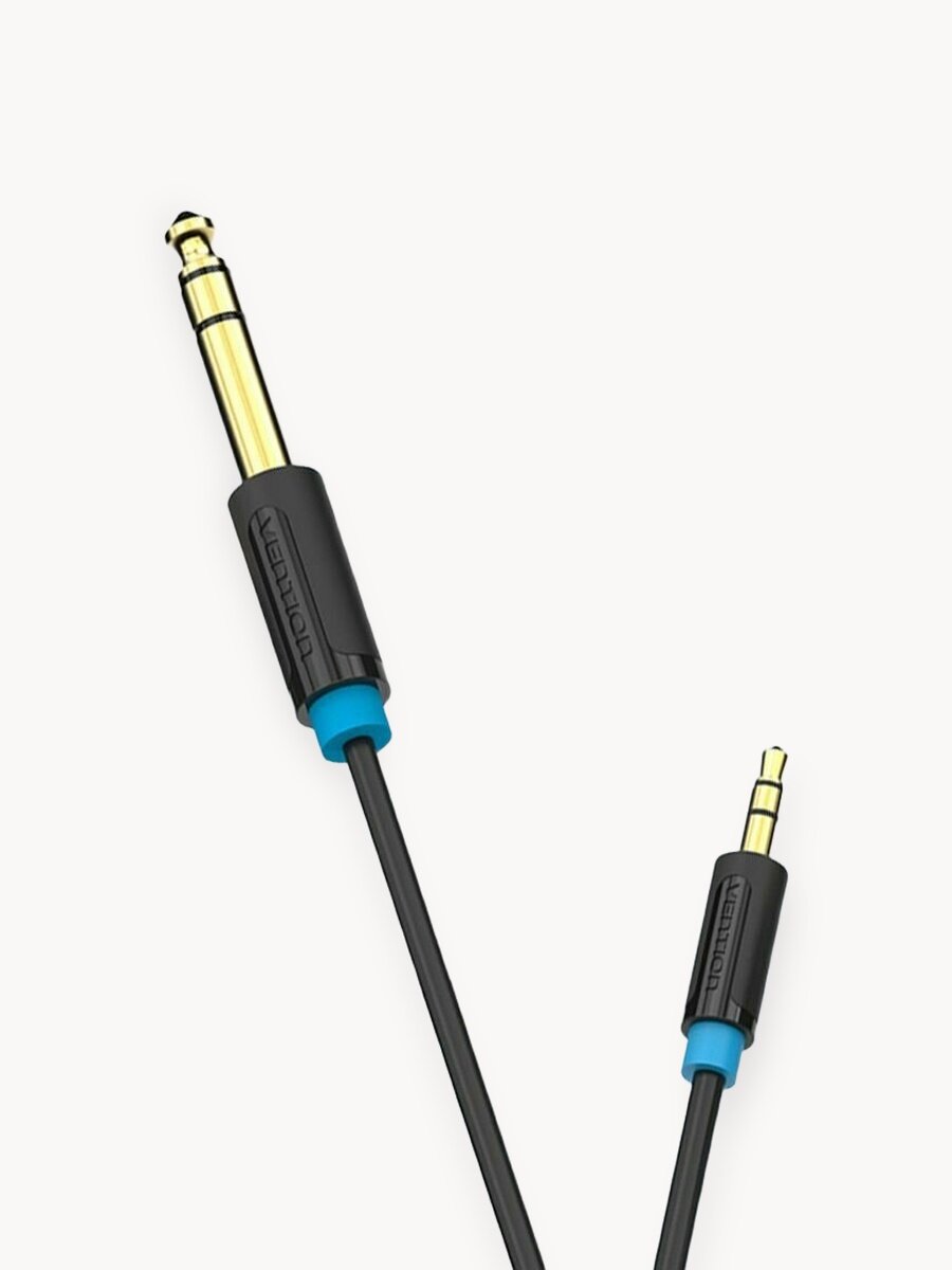 Кабель Jack 6.35 / mini Jack 3.35 (папа) 2 метра, стерео Vention переходник для подключения гарнитуры и акустических систем к ПК, смартфону, машине, арт. BABBH
