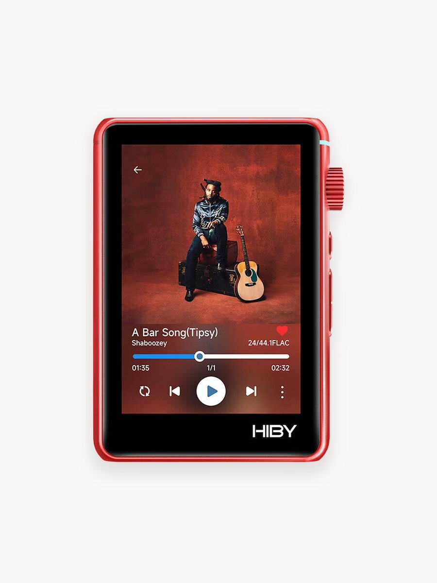 HiBy R3II 2025 Edition Pure Audio HIFI Player Lossless MP3 Music Digital Turntable DSD Hardware Decoding Bluetooth WIFI Radio Dual ES9219C Red