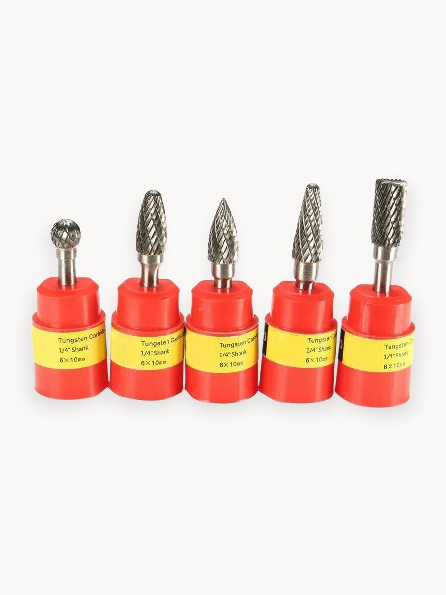 Борфрезы Genler 10х6mm по металлу и дереву 5шт