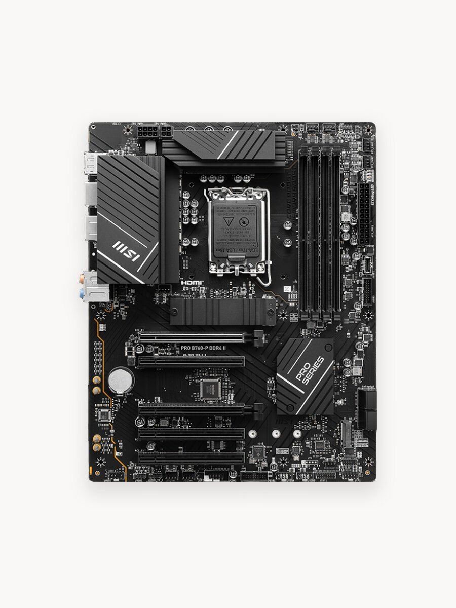 Материнская плата MSI PRO B760-P II Soc-1700 Intel B760 4xDDR5 ATX AC`97 8ch(7.1) 2.5Gg+HDMI+DP
