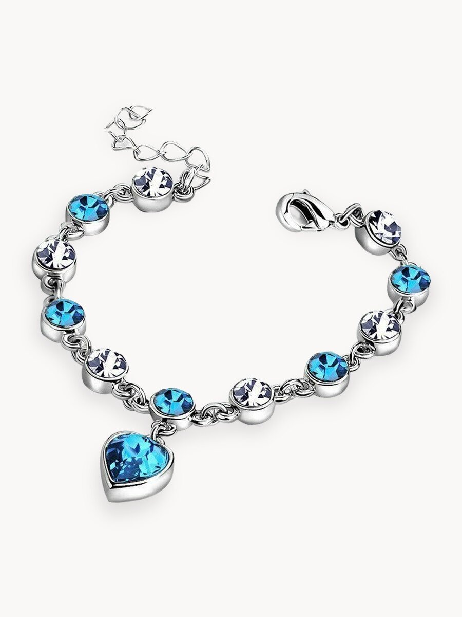 Браслет, искусственный камень, стразы, кристалл