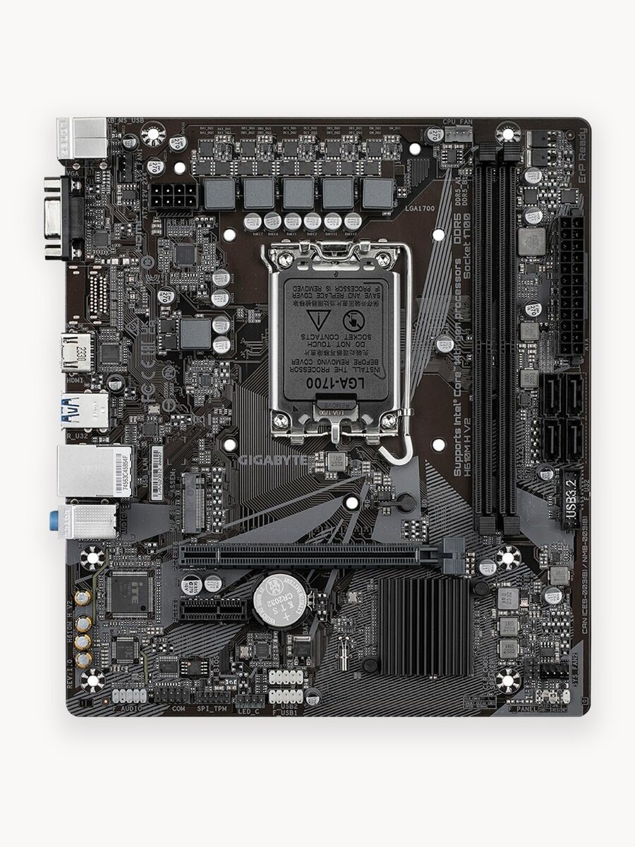 Материнская плата Gigabyte H610M H V2, LGA1700, Intel H610, Micro-ATX, RTL (H610M H V2)