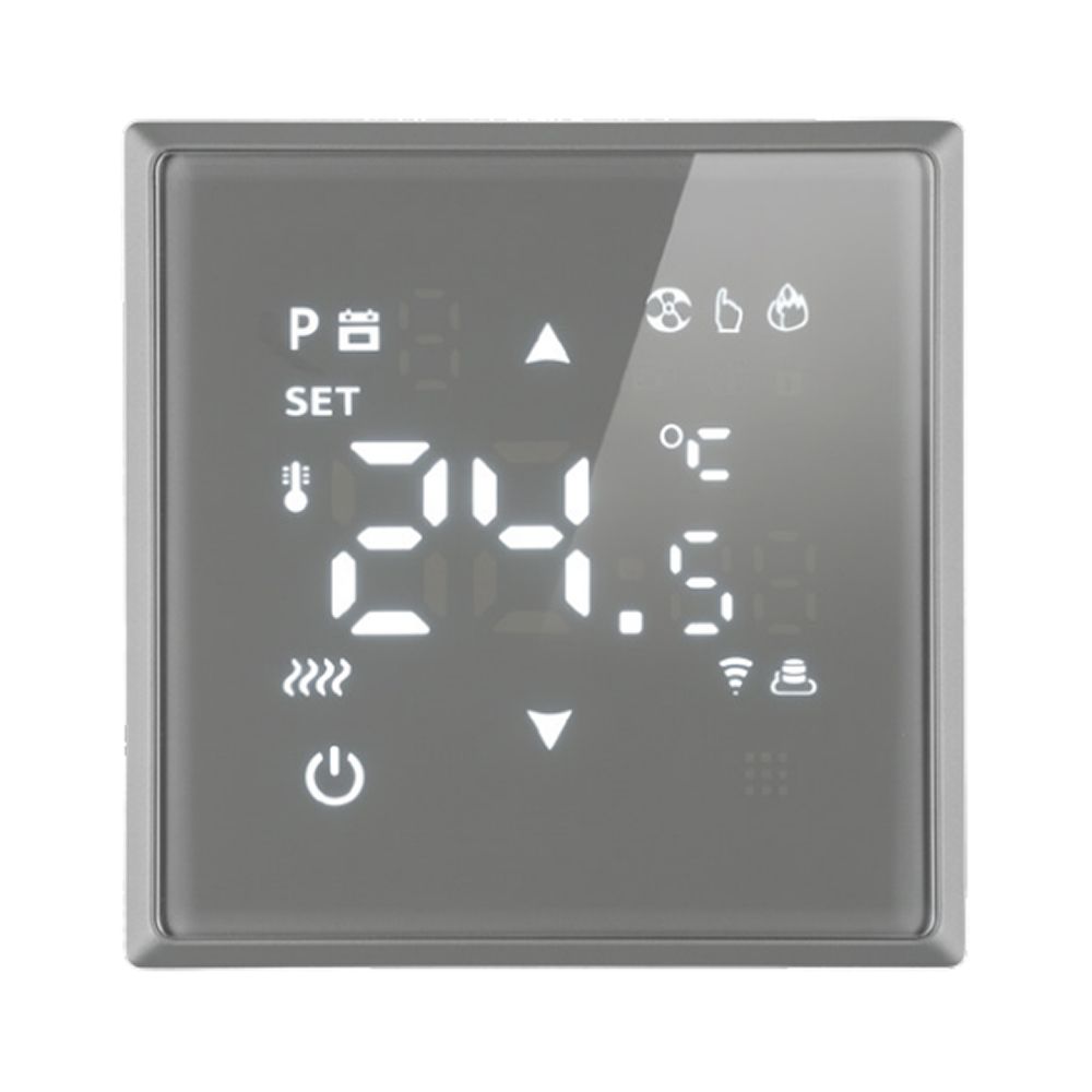 Терморегулятор Wi-Fi (механизм), STEKKER, 250В, 3500Вт, серия Эмили, RSW00-5119-10, платиново-серый, soft touch 50378