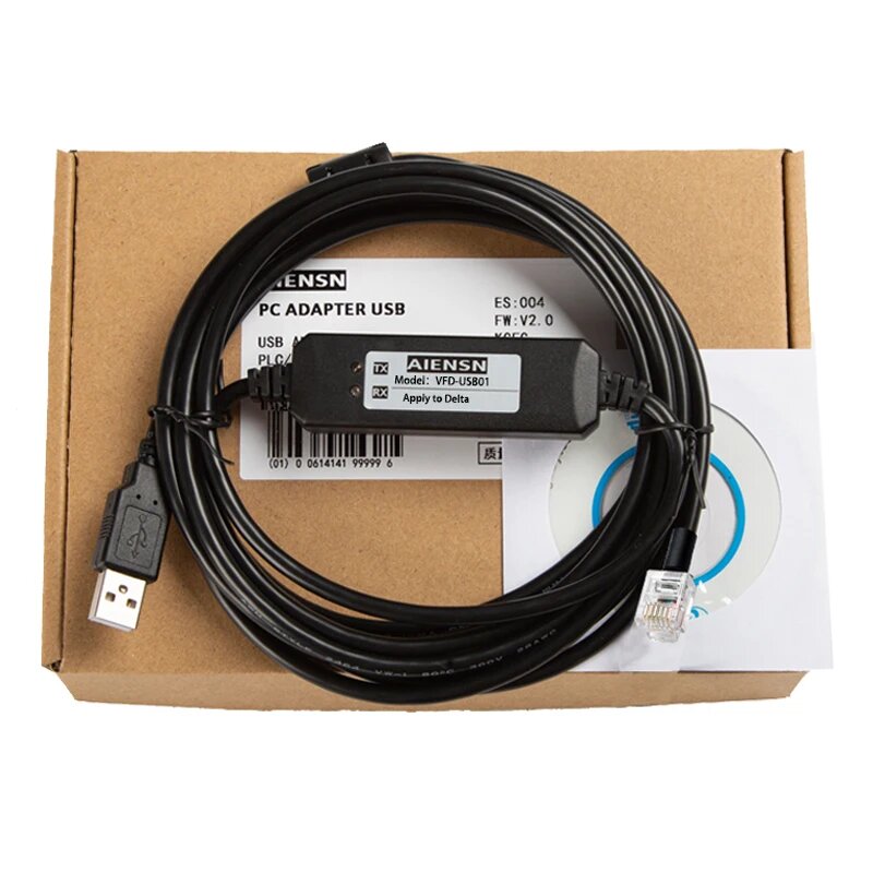 Кабель для отладки частотных преобразователей Delta VFD-USB01 VFD-B F M S for RJ11