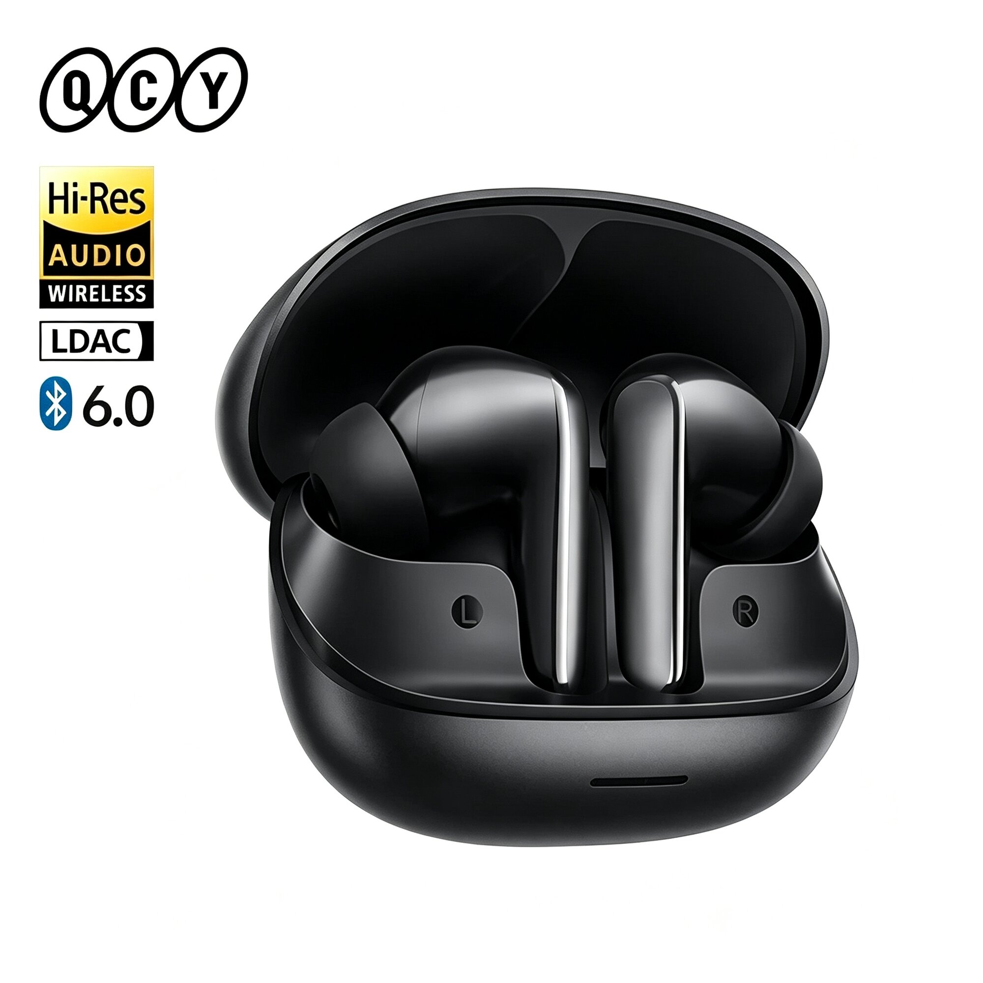 Внутриканальные настоящие беспроводные Bluetooth-наушники QCY N65 с шумоподавлением на 8 микрофонах, BLACK