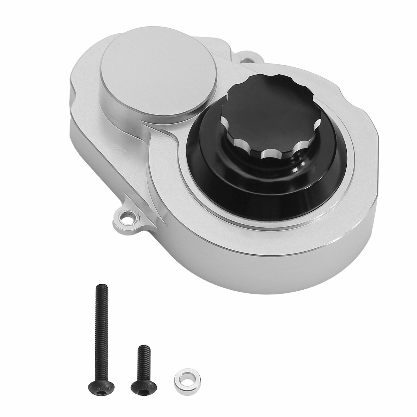 Крышка коробки передач из металла Корпус коробки передач для замены Traxxas Slash 2WD Rustler Stampede Bandit 2WD VXL радиоуправляемых автомобилей 1/10 запчасти для модернизации, черный и серебристый, размер 79*53*32мм, 3792, 1 шт Корпус коробки передач,