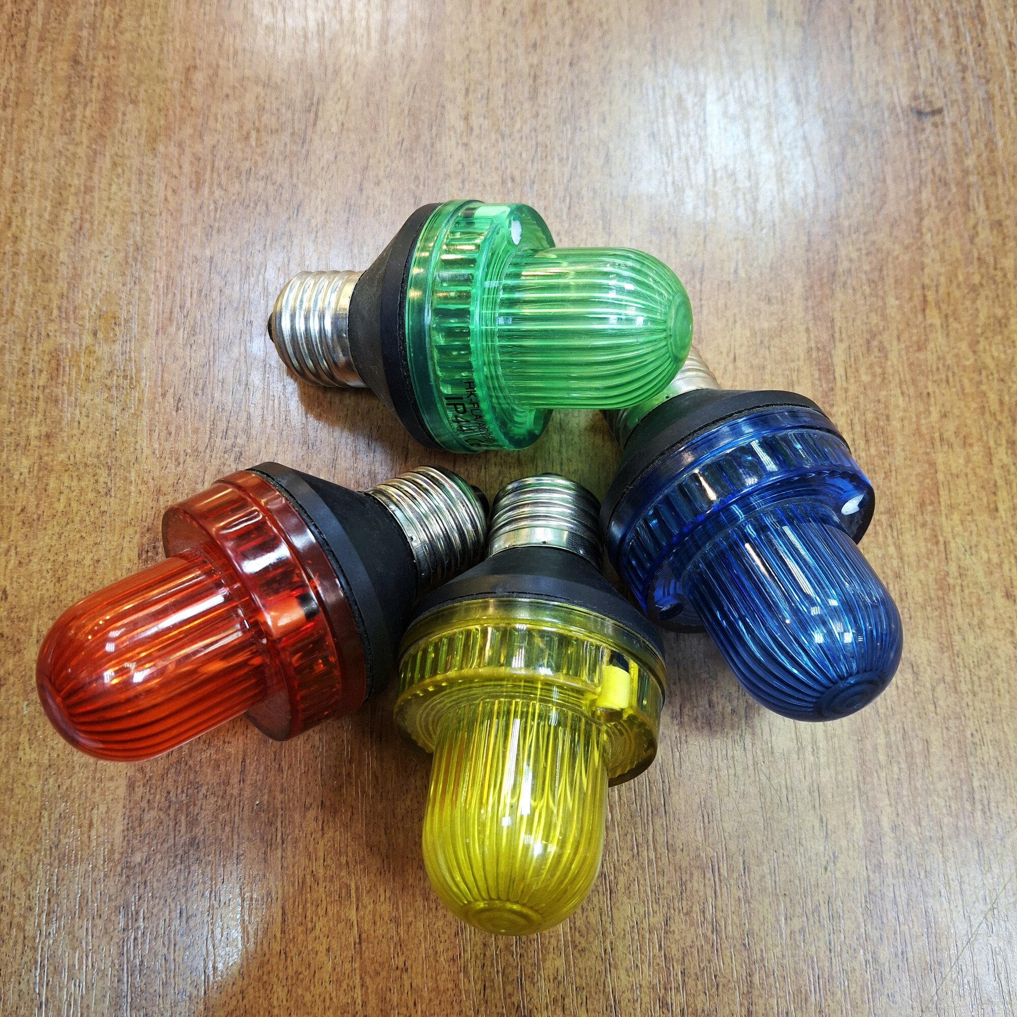 Стробоскоп - вспышка Е27 круглый 230v 2w красный, герметичный, уличный