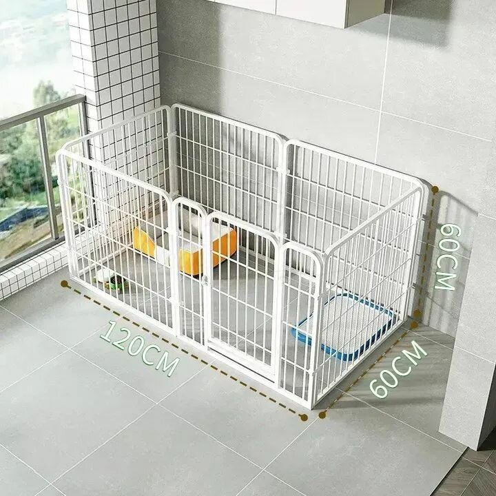 Усиленный вольер для собак, кошек, кролика. Металлическая складная клетка для крупных, средних и мелких пород домашних животных. Уличная будка для щенков и котов. 6 секций