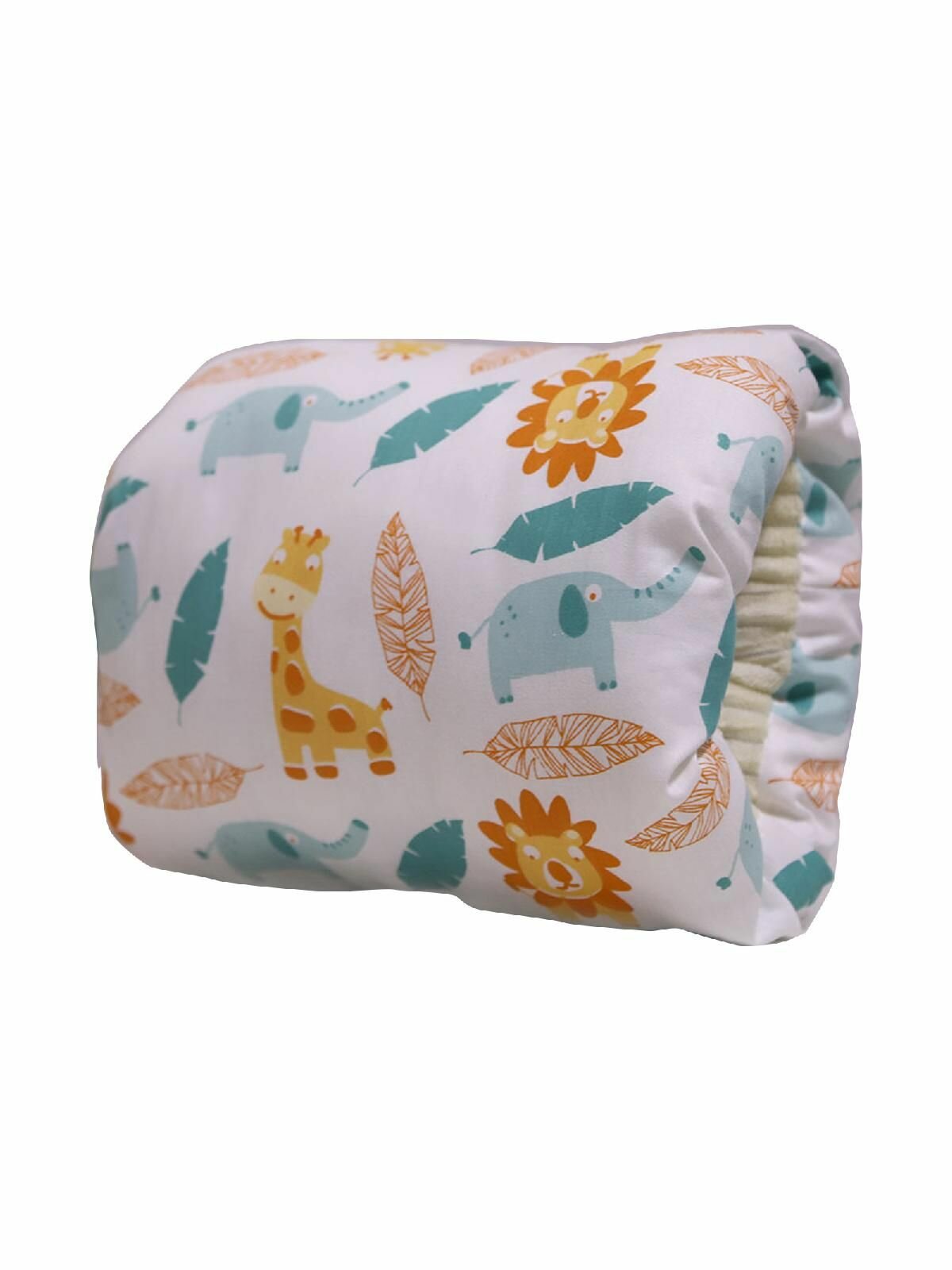 Подушка для беременных и кормящих, Подушка для кормления ребенка-Палевый слон на белом фоне