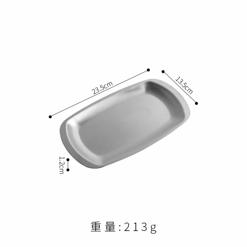 Квадратная тарелка из нержавеющей стали в Корейском стиле тарелка для барбекю тарелка для закусок с плоским дном Южная