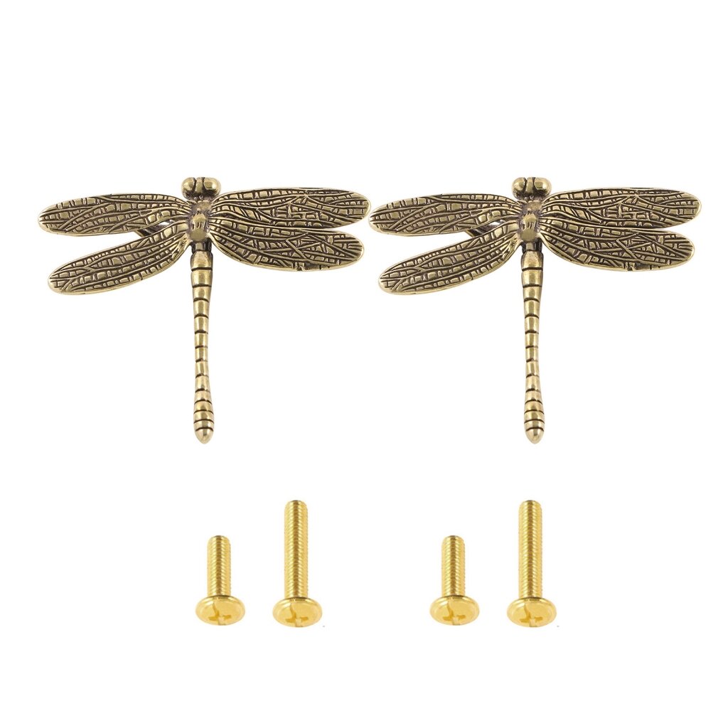 Ручка Шкафа из Латуни 2lots Dragonflies Универсальный Винтажный Дом, Модернизированный