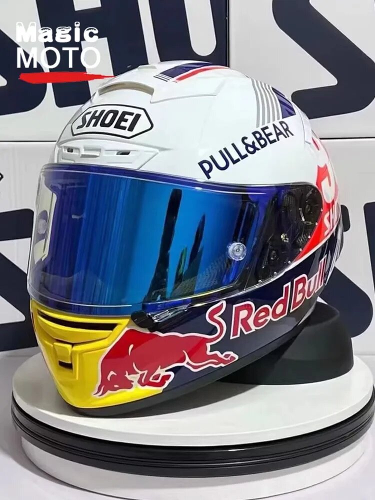 Shoei Мотошлем, цвет: белый, красный, размер: XXL