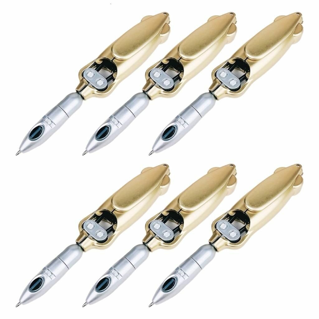 Гибкая шариковая ручка, 6 шт, Золото
