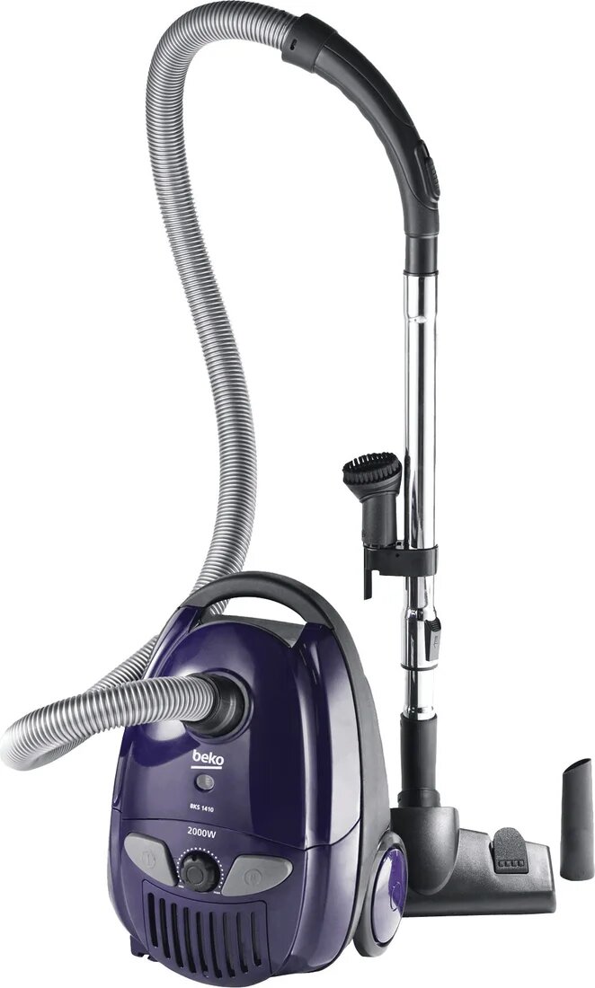 Пылесос BEKO BKS 1410, с мешком, мощность всасывания 330 Вт, потребление 2000 Вт, регулировка мощности, шум 86 дБ