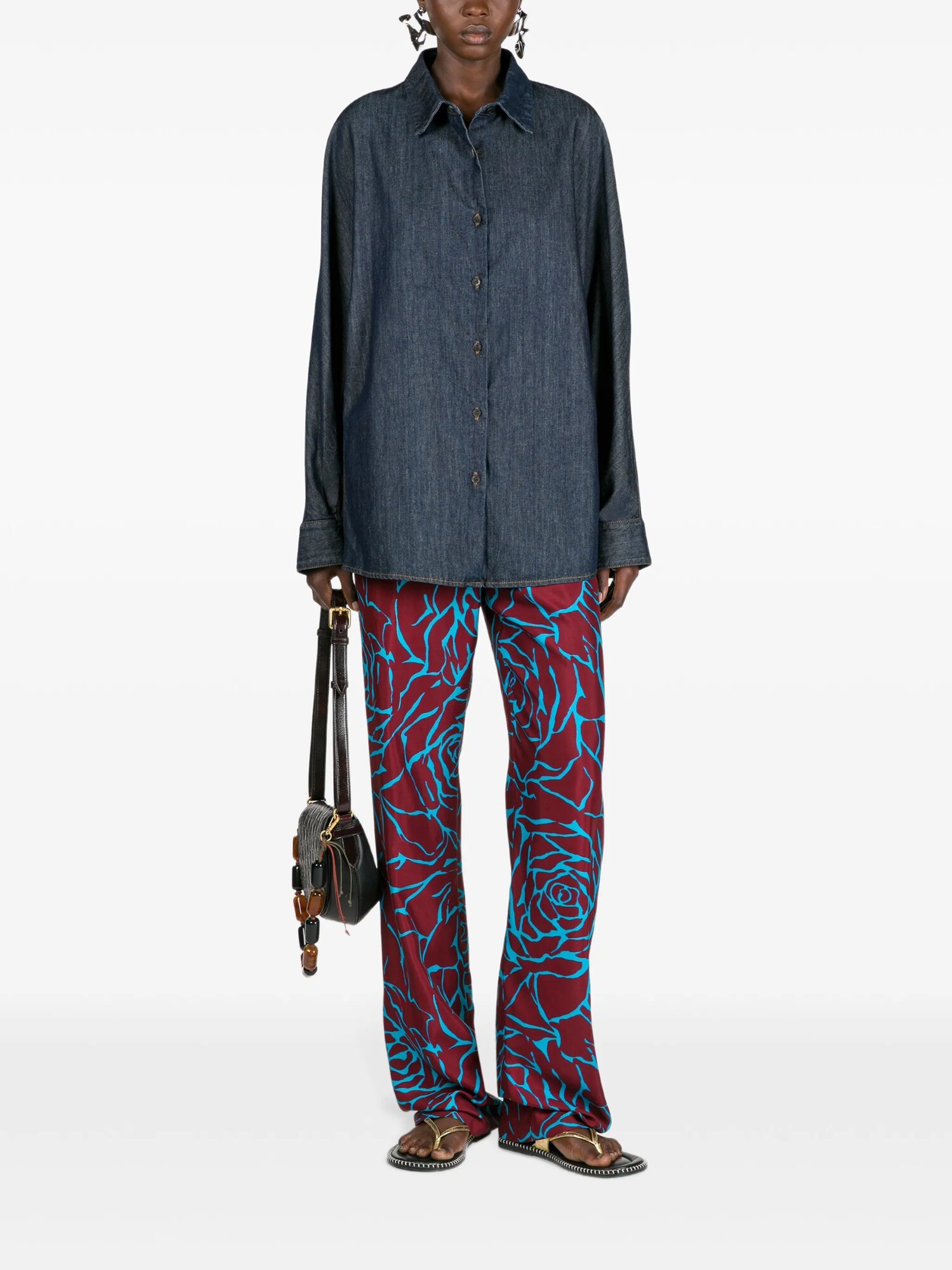 Рубашка Dries Van Noten, размер S, синий — фото 1