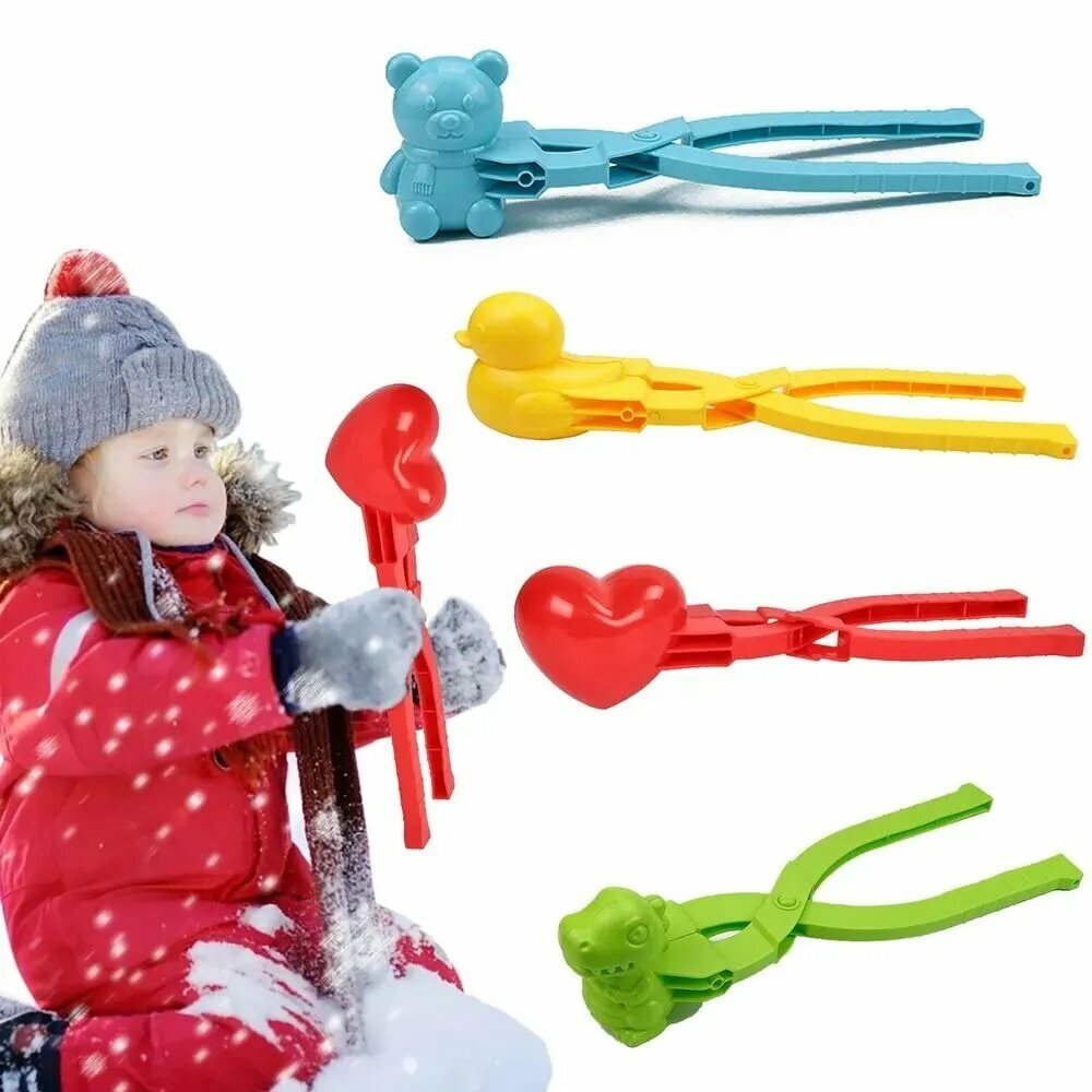 Детские зимние игрушки для снега на открытом воздухе, 4 штуки для борьбы со снежками