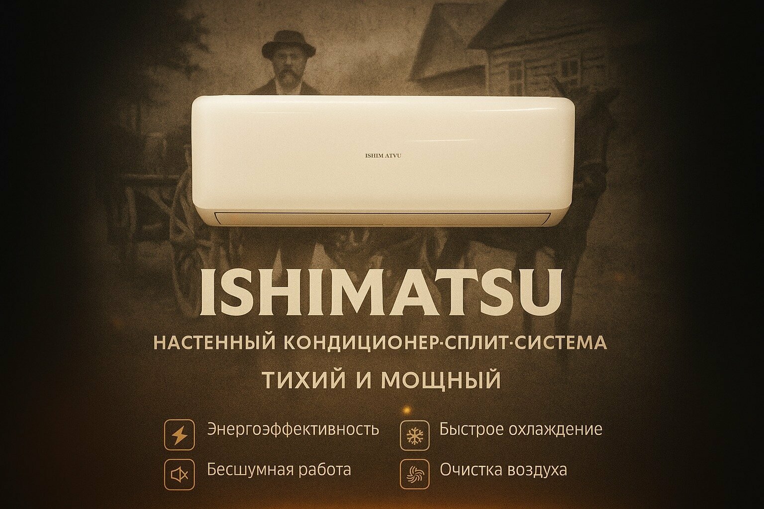 Сплит система кондиционер 24 ISHIMATSU OSAKA AVK-24H (70 кв. м) Компрессор Toshiba японский компрессор LED дисплей Технология I Feel