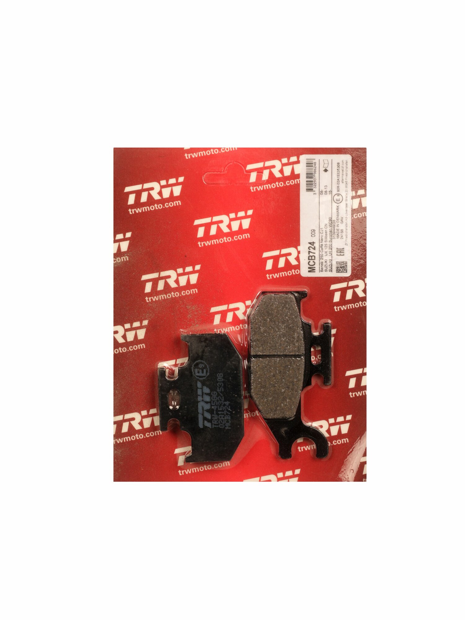 Колодки тормозные дисковые для мото задние TRW (MCB724)