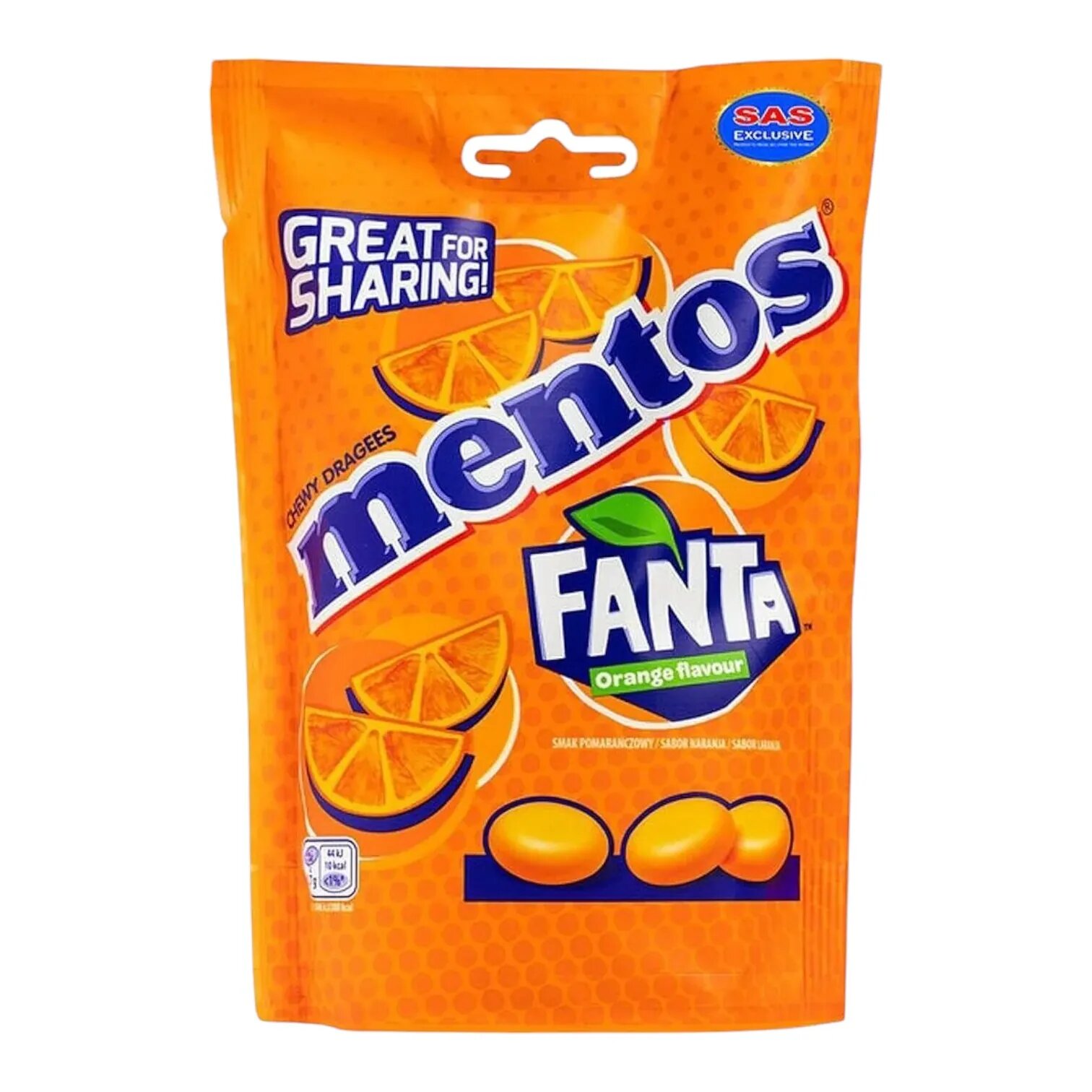 Драже жевательные Mentos Fanta со вкусом апельсина (Голландия), 1 шт. х 160 грамм