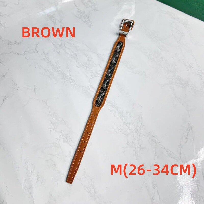 Ошейник для собак из кожи PetCollar, маленький и средний, товары для домашних животных Goyard, ошейник для кошек и французских бульдогов, маленький