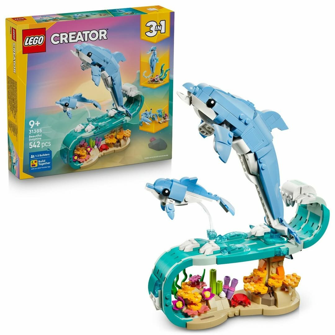 Конструктор LEGO Creator 31385 Морские животные: удивительные дельфины 3-in-1, 542 дет.