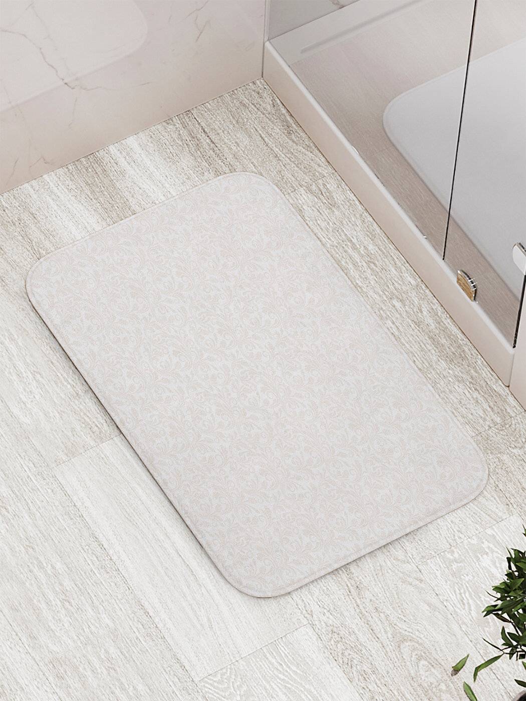 Коврик для ванной комнаты, туалета "Незаметные узоры" противоскользящий, 52х77 см, JoyArty