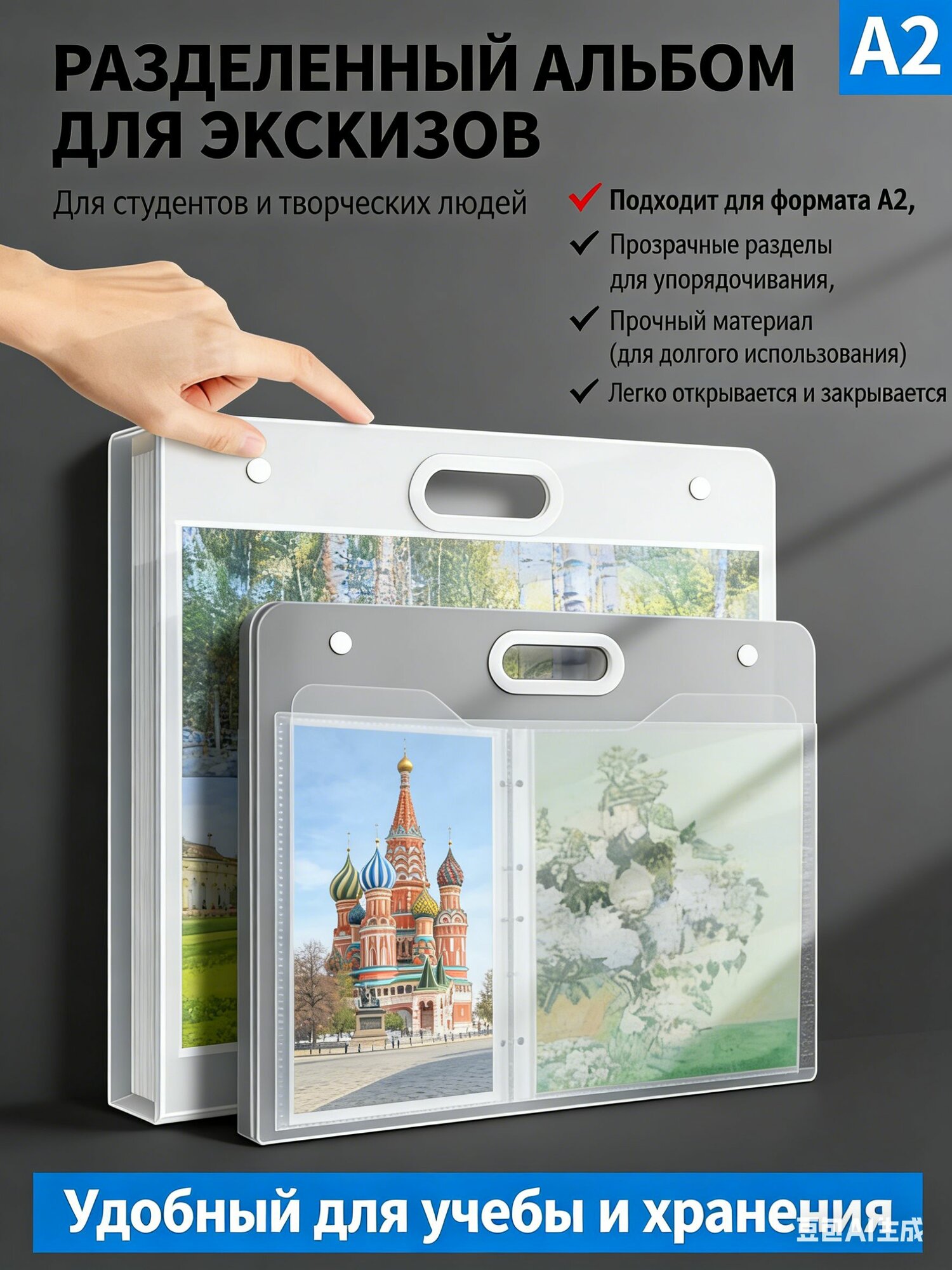 Папка для тетрадей A2 (42 59.4 см), 1 шт. Папка; подарок студенту; сумка для хранения бумаги формата A2