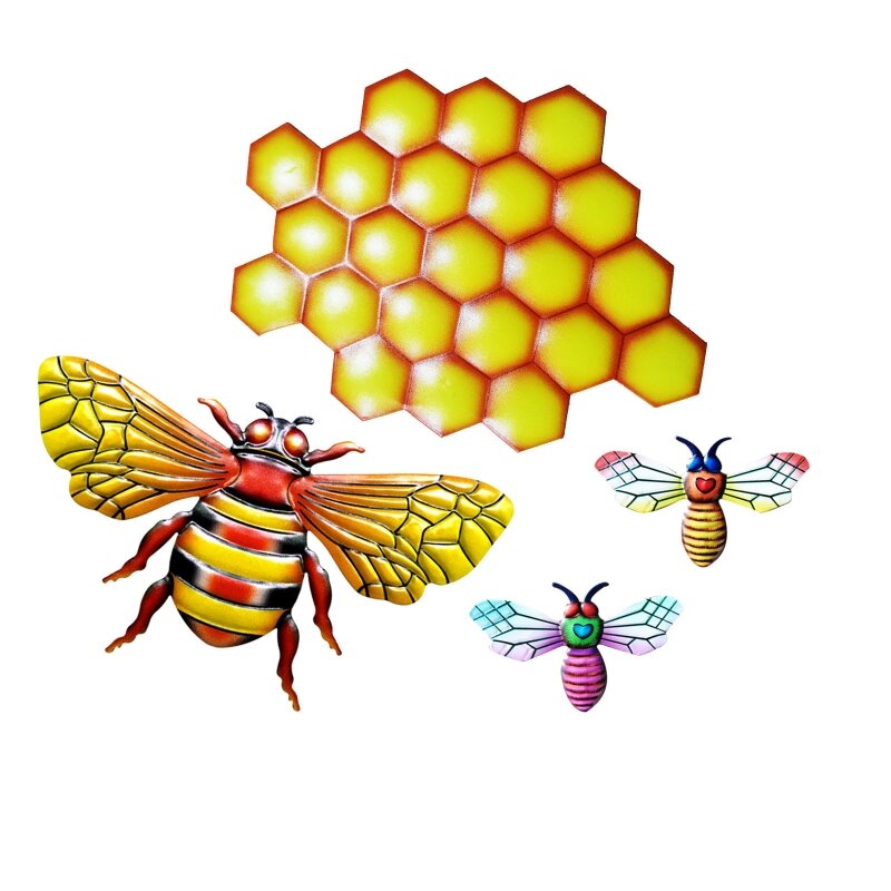 Набор из 4 предметов, домашний улей и комбинированное украшение стен маленькой пчелкой