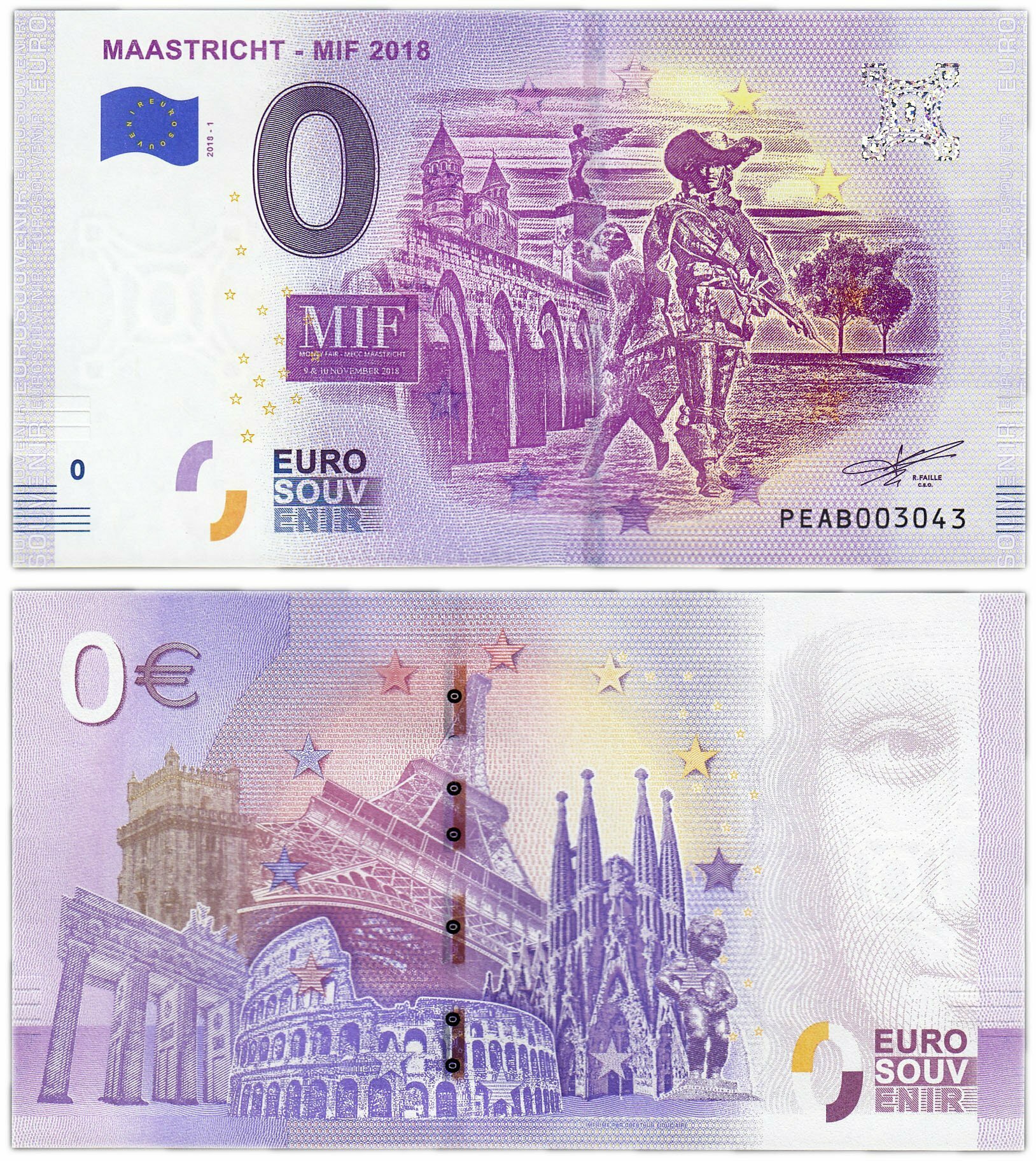 0 евро euro "Маастрихт-Международная Выставка 2018" 2018 NEW