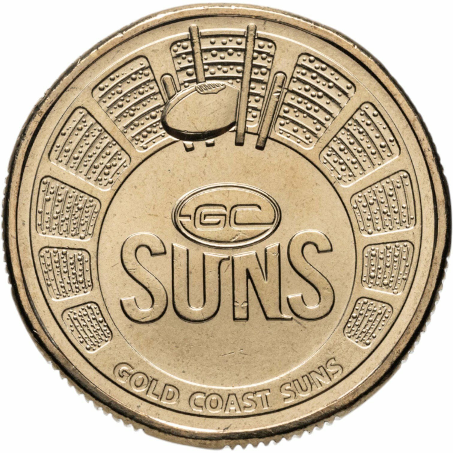 Австралия 1 доллар dollar 2024 "Австралийская футбольная лига - Gold Coast Suns", Алюминиевая бронза, в сохранности UNC