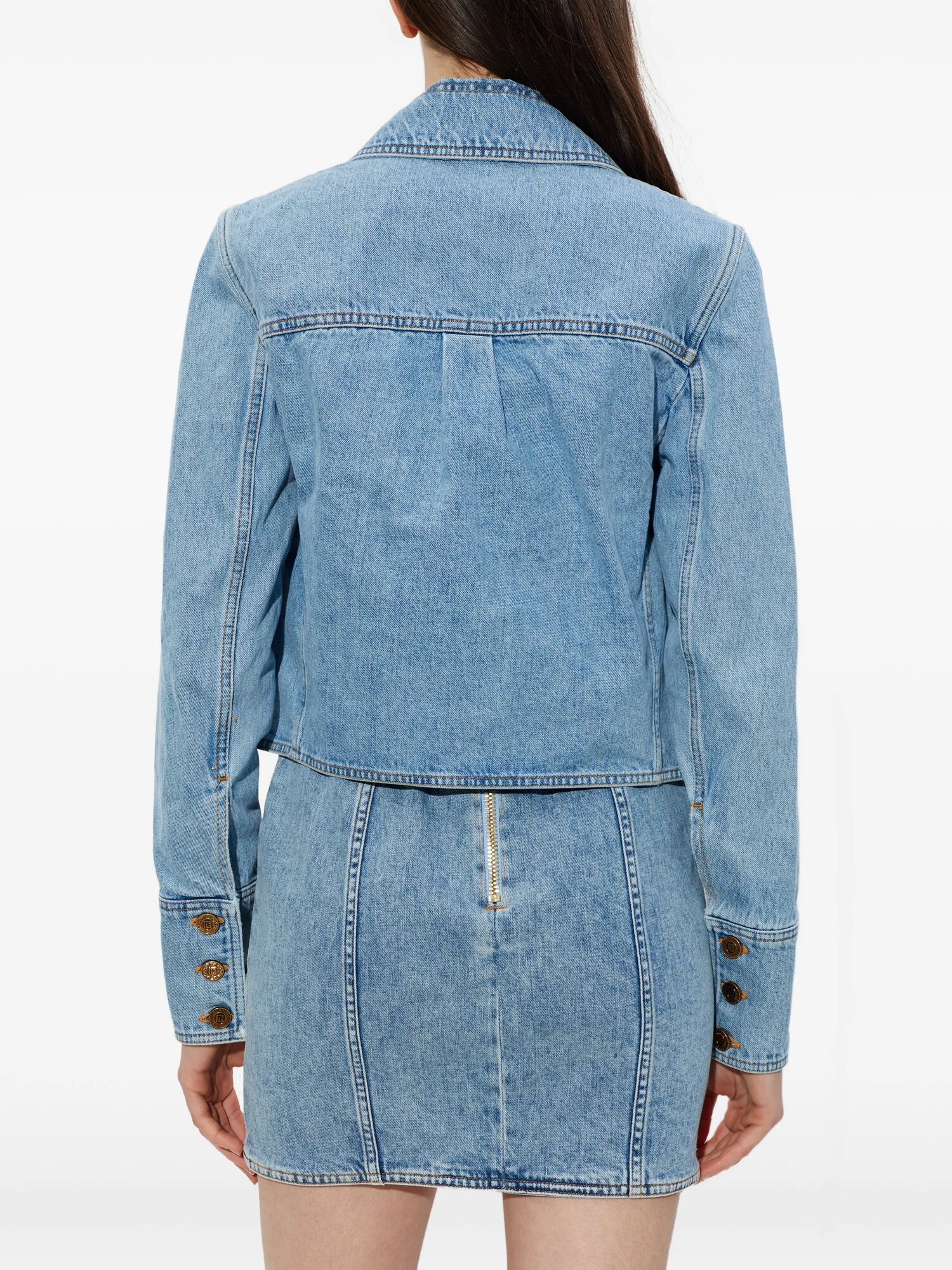 Куртка BALMAIN Buttoned denim jacket, размер 38, синий — фото 1