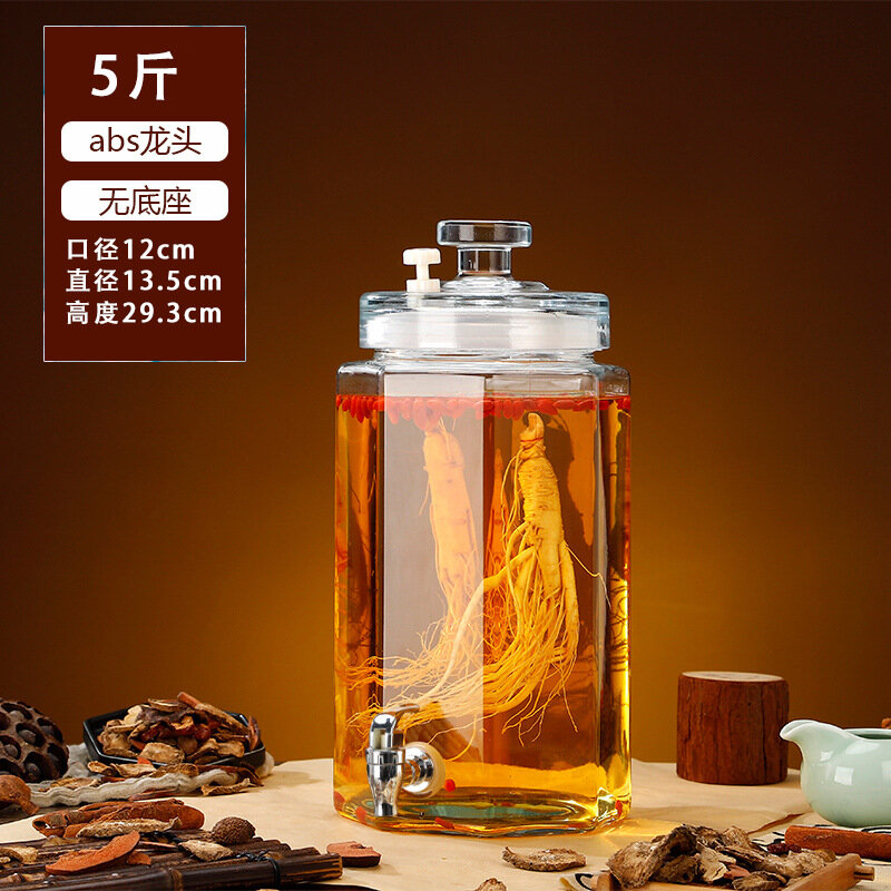 Бутылка для вина 10kg специальная банка для вина для заваривания женьшеня, ягод годжи, лечебная бутылка для вина с герметичной банкой и краном