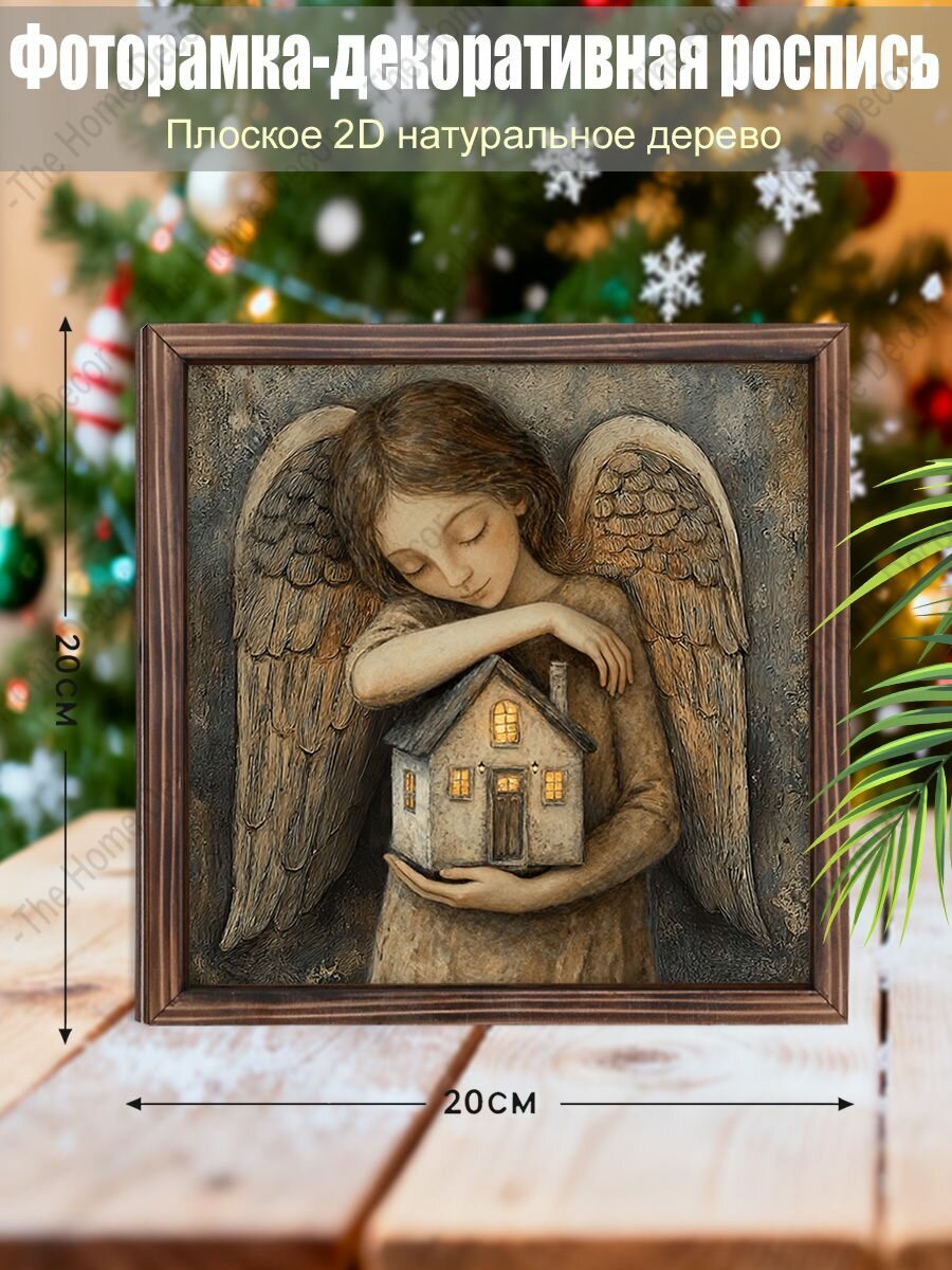 Декоративная роспись девушки-ангела, деревянный фотоальбом, украшение рабочего стола