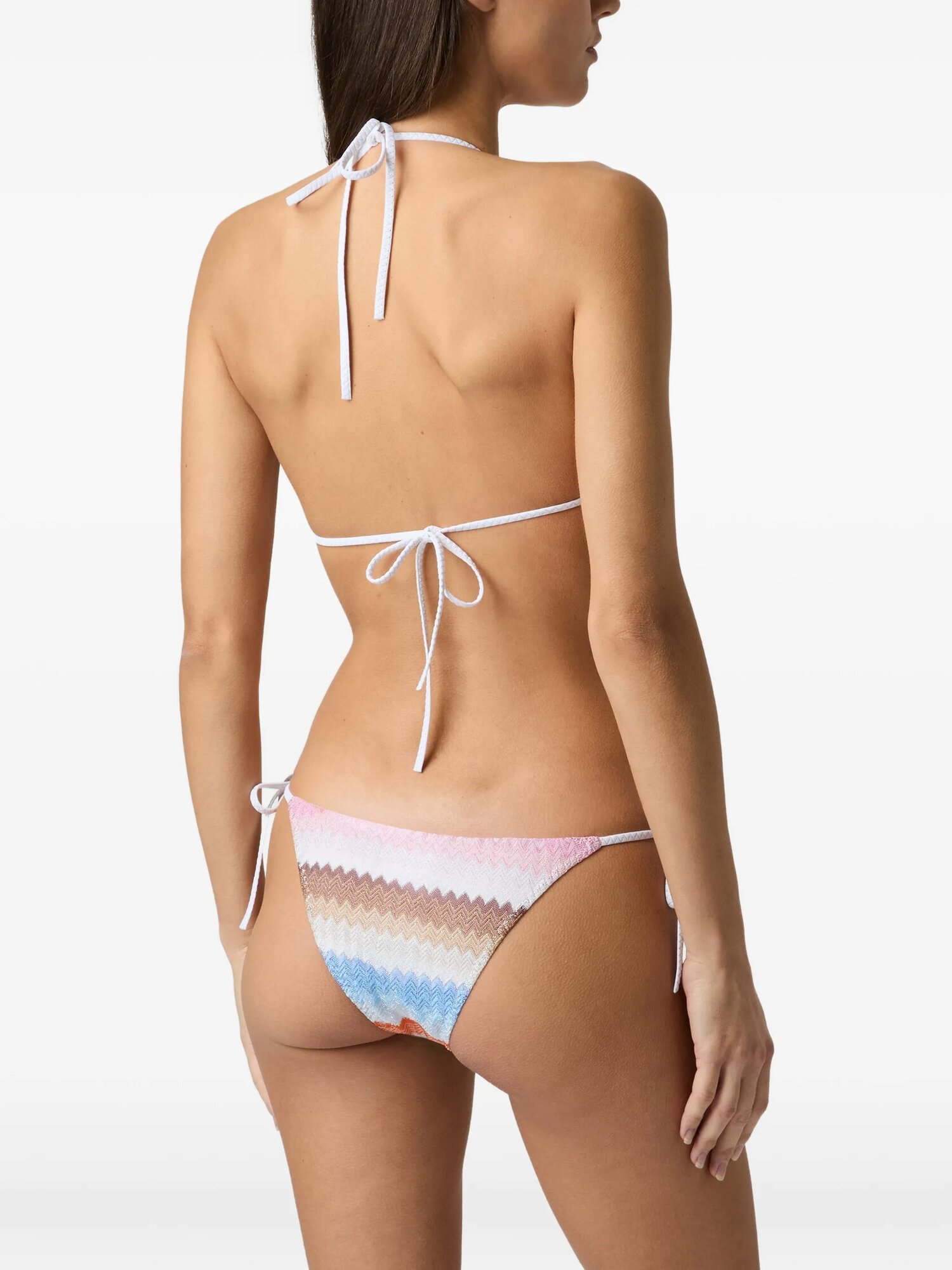 Купальник Missoni Chevron-patterned bikini, размер 42, бежевый/белый — фото 1