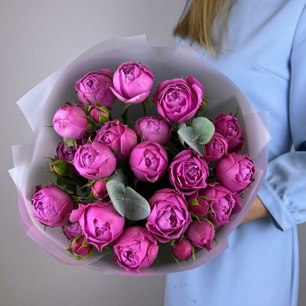 Монобукет Сады Любви "Пионовидные розы", 40см, 5 шт, в дизайнерской упаковке