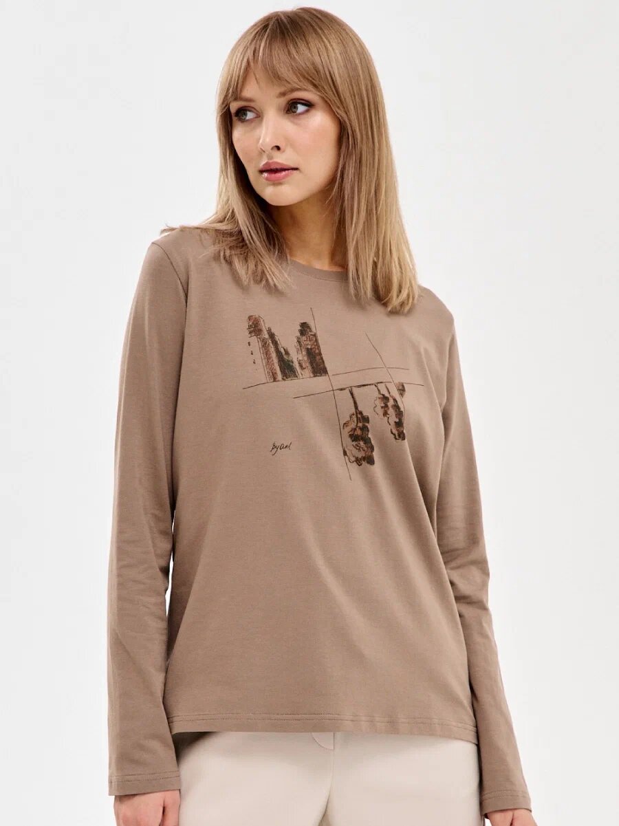 Лонгслив Тонкий лонгслив Отражение Мокко