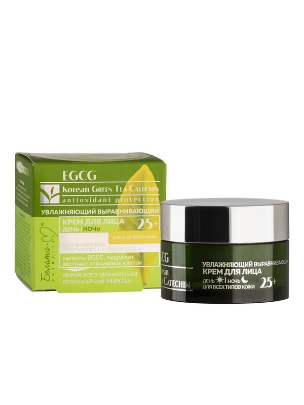 Увлажняющий выравнивающий крем для лица Белита EGCG Korean GREEN TEA CATECHIN, 25+, 50 г